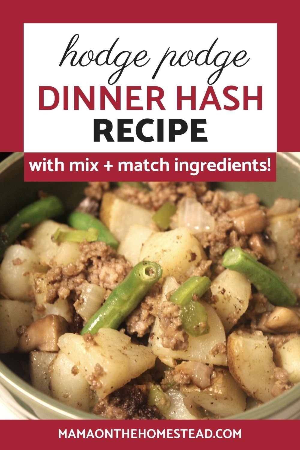 Skillet Last Minute Dinner Hash Recipe - Mama on the Homestead
