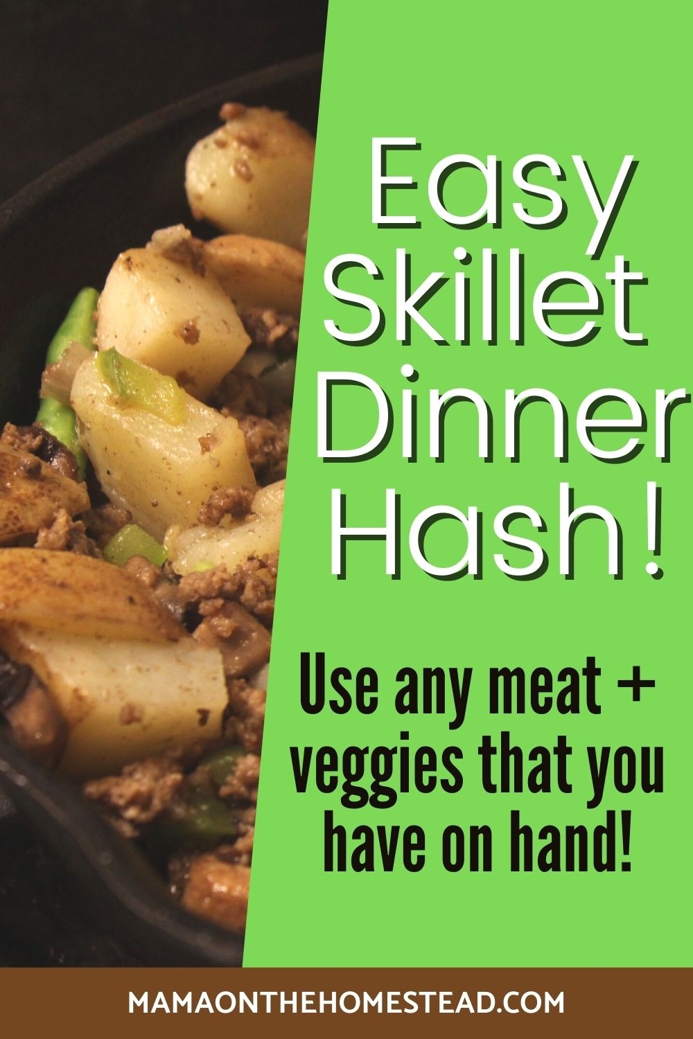 Skillet Last Minute Dinner Hash Recipe - Mama on the Homestead