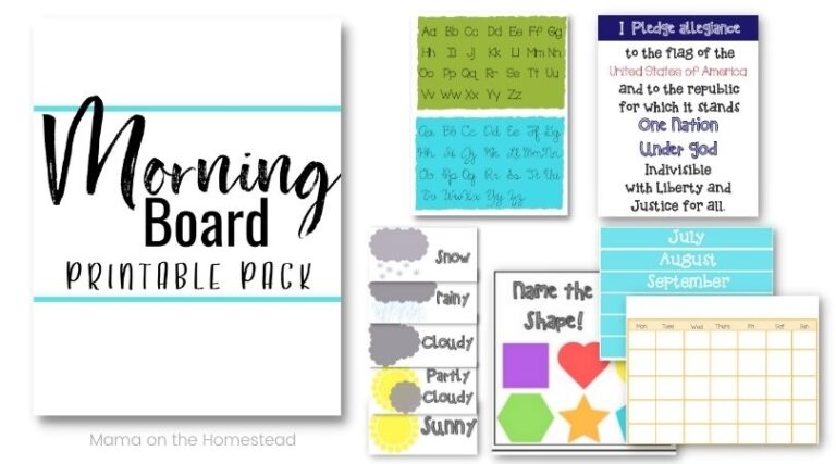 The Morning Board Printable Pack - Mama on the Homestead