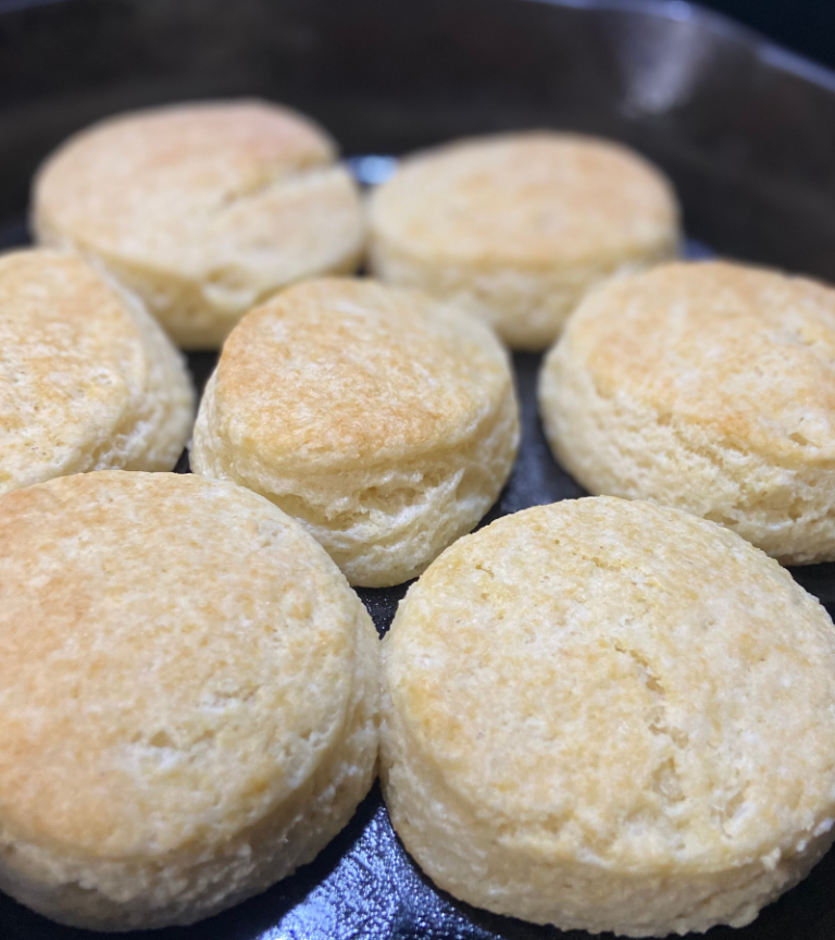Homemade Fluffy Buttered Biscuit Recipe - Mama on the Homestead