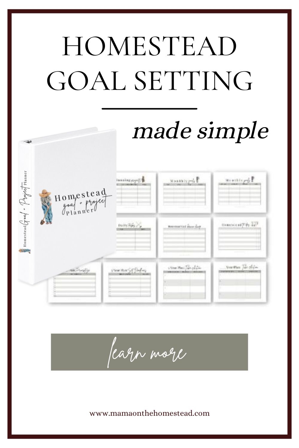 The Homestead Goal & Project Planner: PDF - Mama on the Homestead