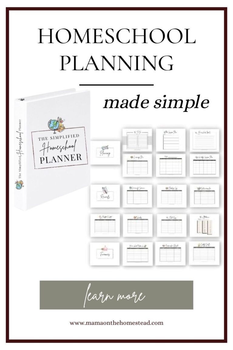 The Simplified Homeschool Planner: PDF - Mama on the Homestead