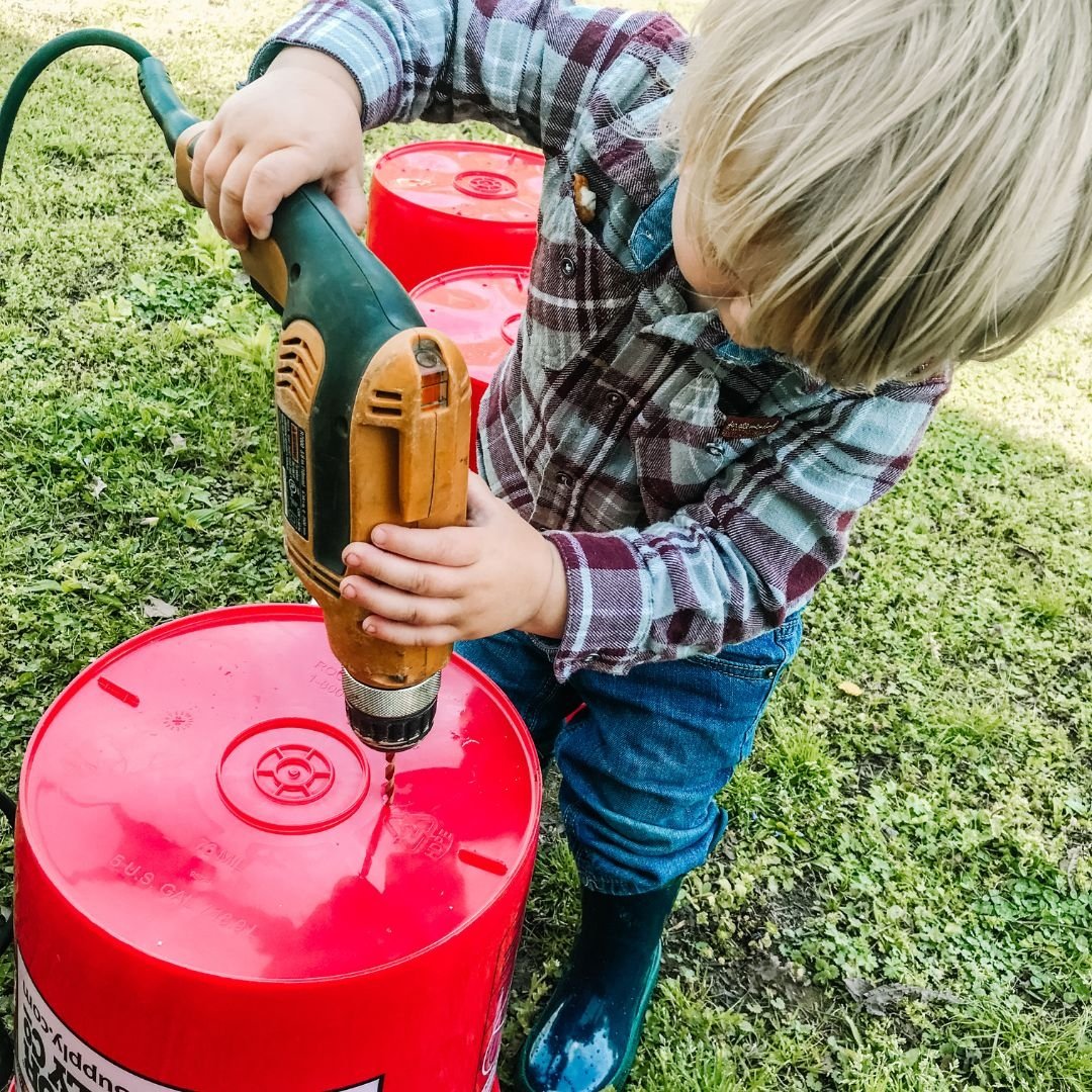 How to Set Up a DIY Bucket Container Garden - Mama on the Homestead
